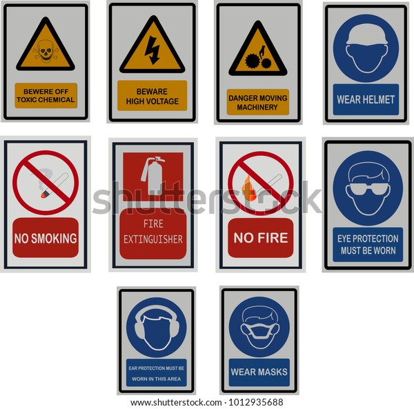 Signs Symbol Safety Worker Stock Vector (Royalty Free) 1012935688 ...
