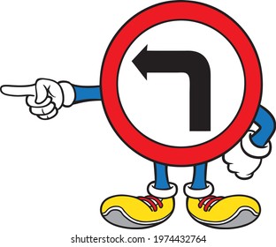 Signs Turn Left Vector Illustration Stock Vector (Royalty Free ...