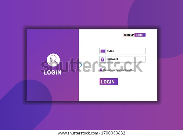 Signup Form Login Page Design You Stock Vector (Royalty Free) 1700033632