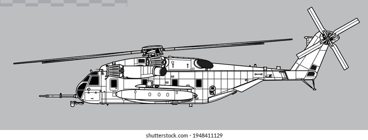 Sikorsky Ch53e Super Stallion Vector Drawing Stock Vector (Royalty Free ...