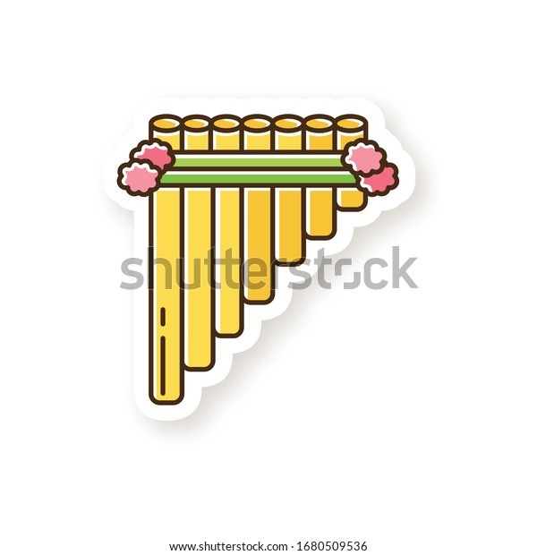 Siku patch. Traditional peruvian musical instrument. Hispanic panpipes ...