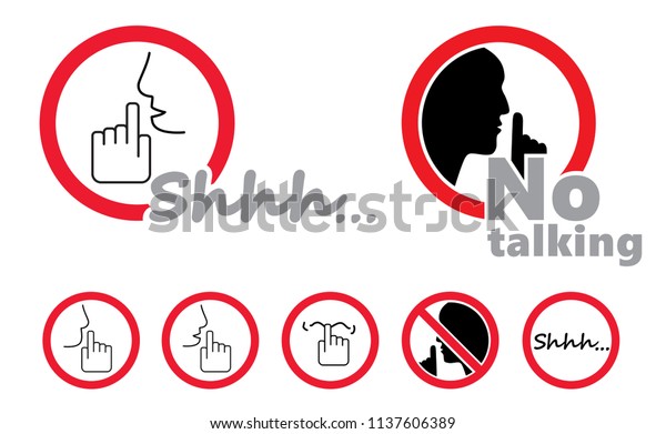 Silence No Speaking No Talking Shhh Stock Vector (Royalty Free) 1137606389
