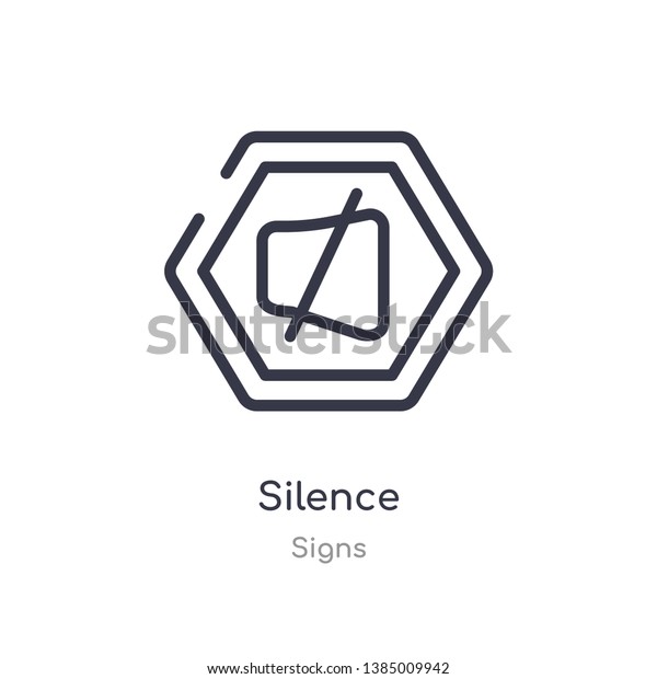 Silence Outline Icon Isolated Line Vector Stock Vector (Royalty Free ...
