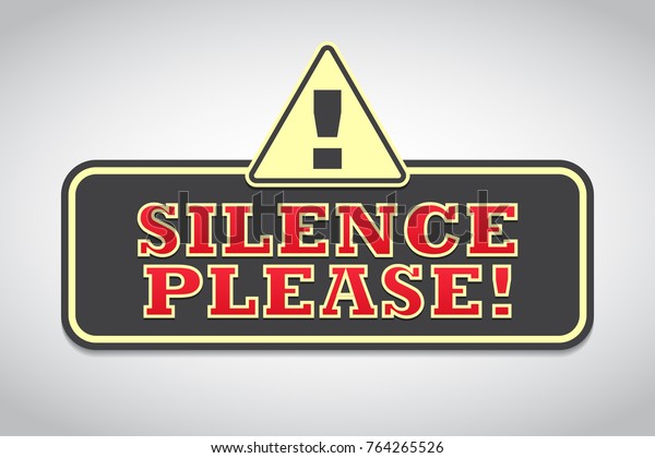 Silence Please Badge Banner Vector Illustration Stock Vector (Royalty ...