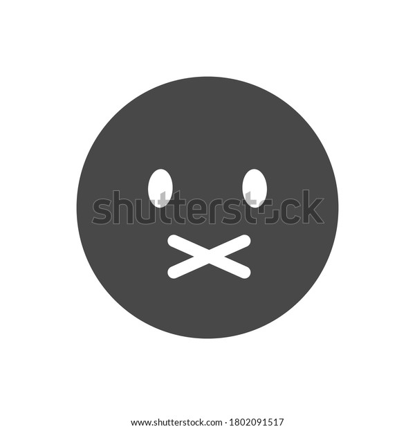 Silent Face Flat Emoji Icon Stock Vector (Royalty Free) 1802091517 ...