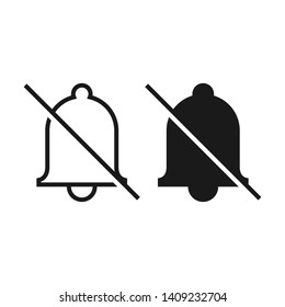 Silent Icons Outline Strike Solid Style Stock Vector (Royalty Free ...