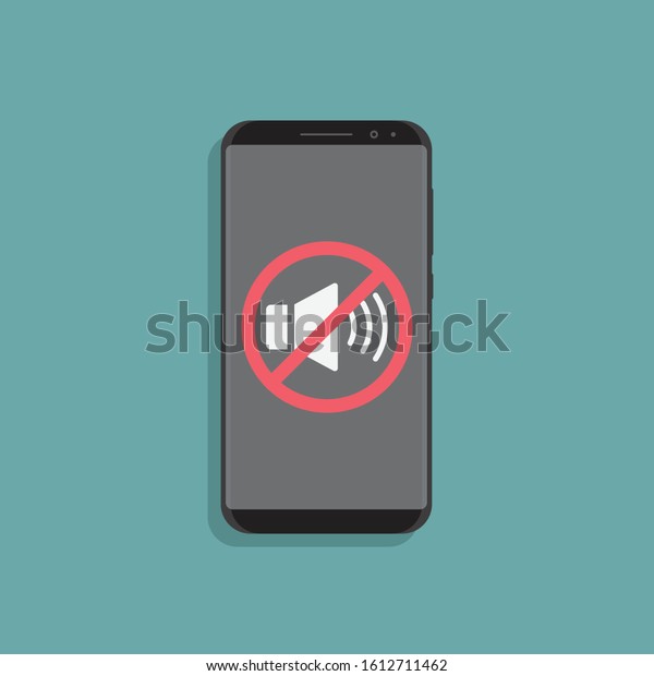 Silent Mode Smartphone Vector Illustration Flat Stock Vector (Royalty ...