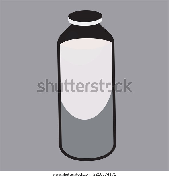 Silhouette 3d Milk Filled Bottle Vector Stock Vector (Royalty Free ...