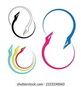 Silhouette Abstract Human Hands Circle Shape Stock Vector (Royalty Free ...