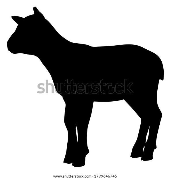 silueta de un vector de cordero animal