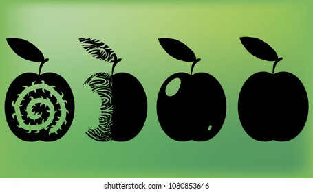 Silhouette Apple Stock Vector (Royalty Free) 1080853646 | Shutterstock