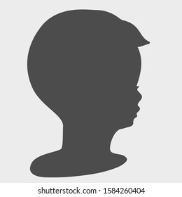 Silhouette Baby Head Vector Shape Illustration Stock Vector (Royalty ...