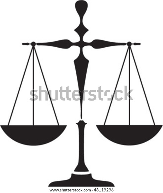 Silhouette Balance Scale Isolated Stock Vector (Royalty Free) 48119296