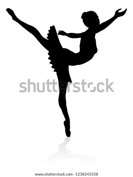 Silhouette Ballet Dancer Dancing Pose Position Stock Vector (Royalty ...