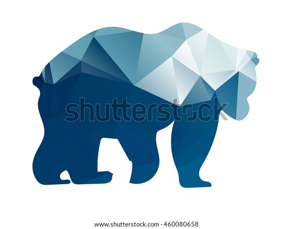 Silhouette Bear Geometric Shapes Stock Vector (Royalty Free) 460080658