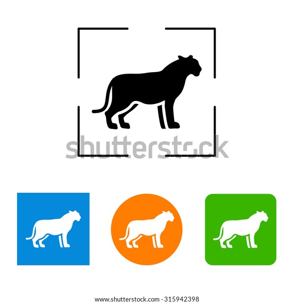 Silhouette Big Cat Icon Vector Illustration Stock Vector (Royalty Free ...