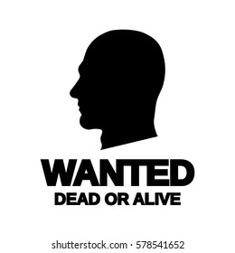 Silhouette Black Man Wanted Vector Icon Stock Vector (Royalty Free ...