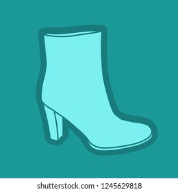 Silhouette Boot On Turquoise Background Stock Vector (Royalty Free ...