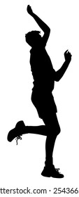 Silhouette Bouncing Men On White Background: Vector có sẵn (miễn phí ...