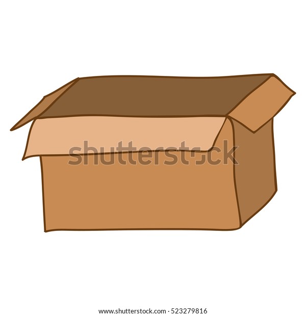 Silhouette Box Cardboard Opened Stock Vector (Royalty Free) 523279816 ...