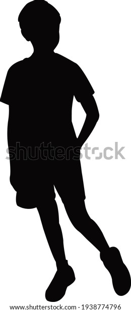 Silhouette Boy Body Vector Stock Vector (Royalty Free) 1938774796 ...