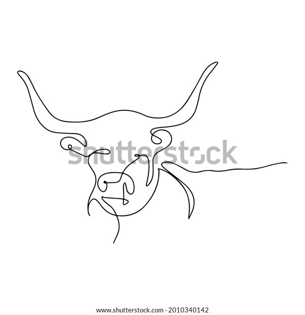 Silhouette Bull Continuous Line Drawing Bull Stock Vector (Royalty Free ...