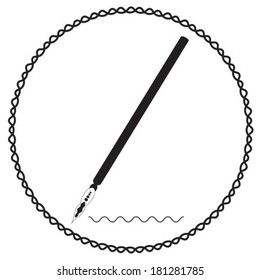 Silhouette Calligraphic Pen Vector: vector de stock (libre de regalías ...