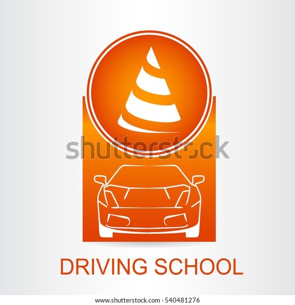 Silhouette Car Logo Driving School Stock Vector (Royalty Free ...
