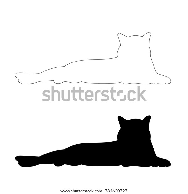 Silhouette Cat Laying Stock Vector (Royalty Free) 784620727 | Shutterstock