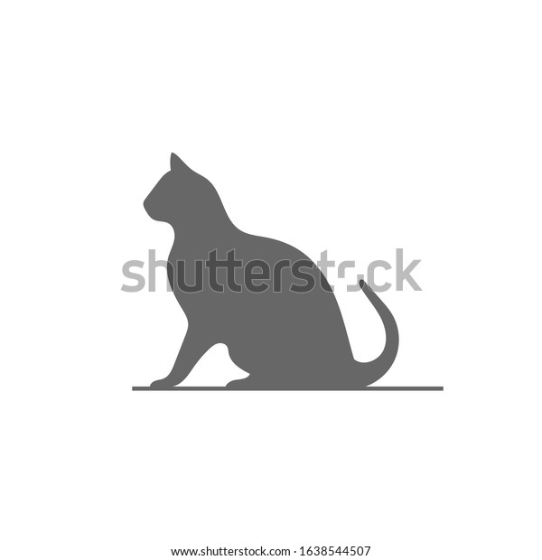 Silhouette Cat Profile Vector Logo Template: เวกเตอร์สต็อก (ปลอดค่า ...