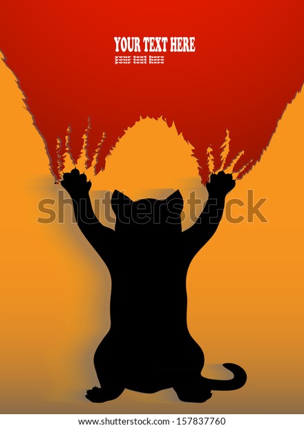Silhouette Cat Scratch Background Place Your Stock Vector (Royalty Free ...