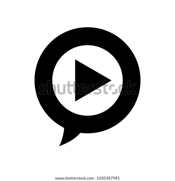 Silhouette Chat Bubble Screen Play Video Stock Vector (Royalty Free ...
