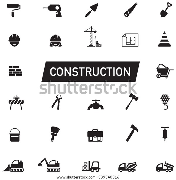 Silhouette Civil engineering, maintenance labor, excavator transport ...