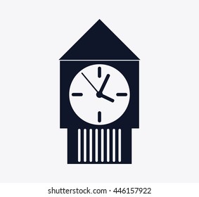 Silhouette Clock Icon Time Design Vector Stock Vector (Royalty Free ...