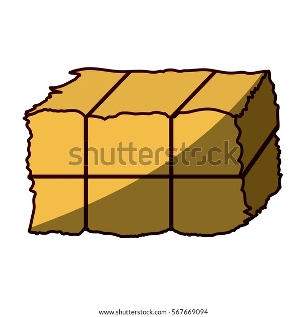 Silhouette Color Bale Hay Half Shadow Stock Vector (Royalty Free ...