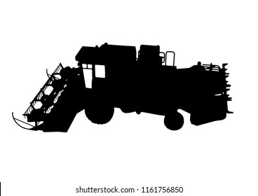 Silhouette Combine Harvester Vector Stock Vector (Royalty Free ...