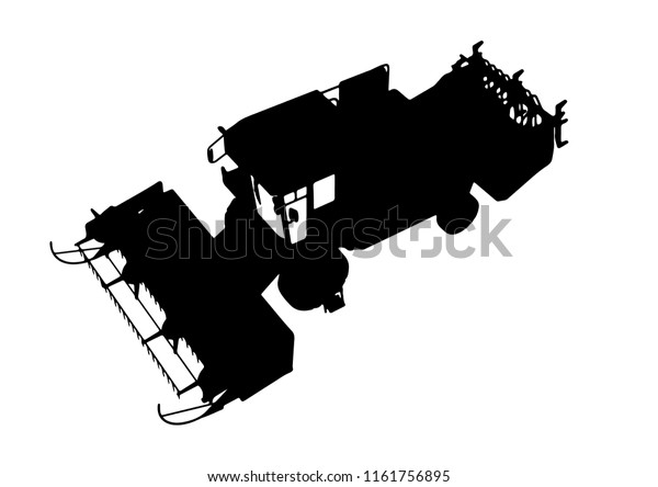 Silhouette Combine Harvester Vector Stock Vector (Royalty Free ...