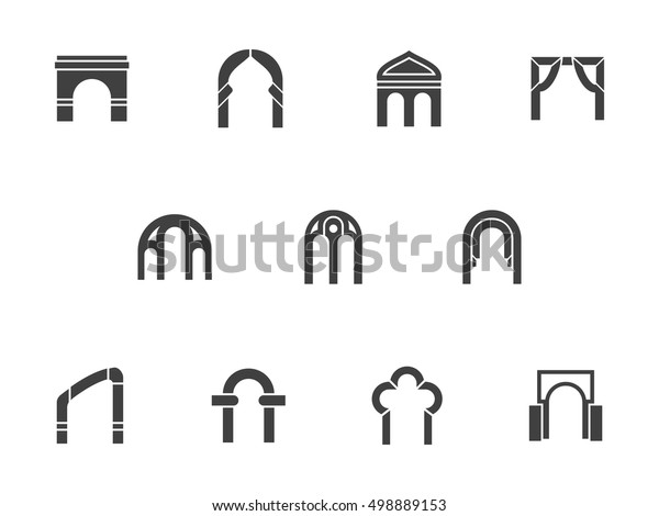 Silhouette Common Shapes Types Arches Architectural Stock Vector ...