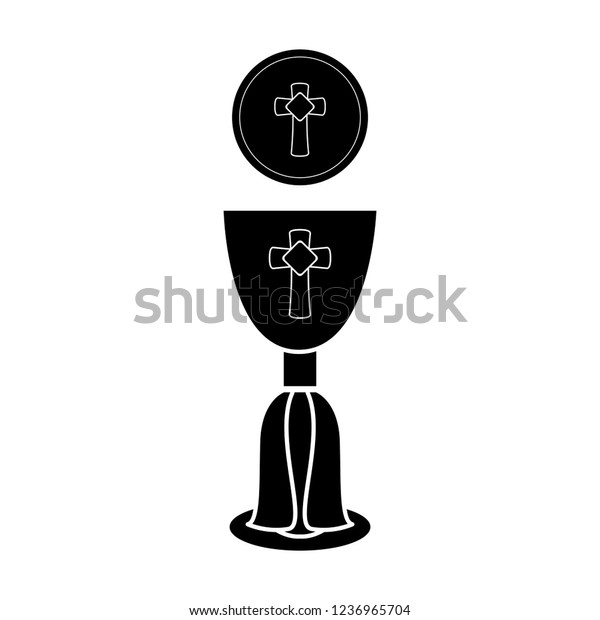 Silhouette Communion Cup Host Vector Illustration Stock Vector (Royalty ...