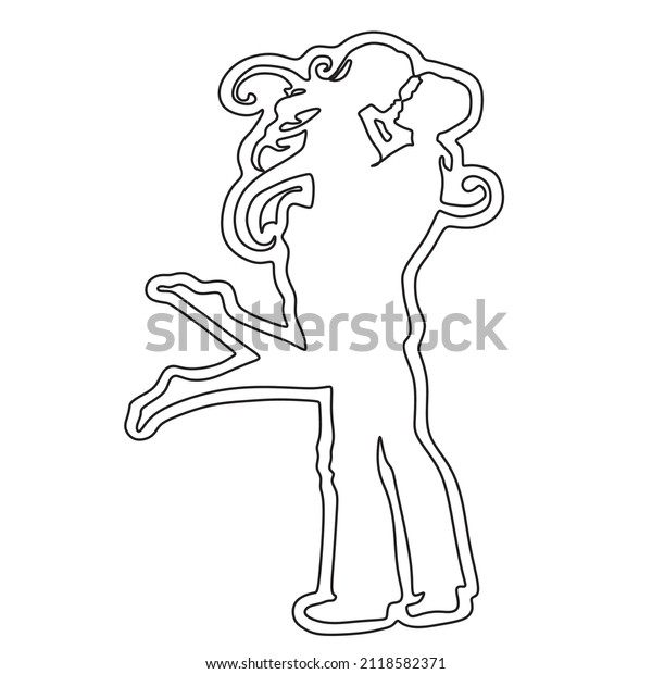 Silhouette Couple Love Man Woman Together Stock Vector Royalty Free