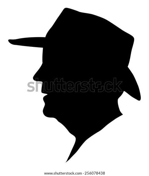Silhouette Cowboy Head His Hat Profile Stock Vector (Royalty Free ...