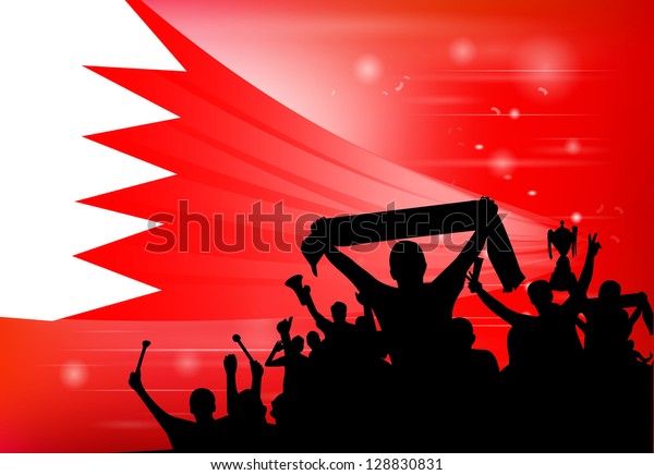 Silhouette Crowd Banners Flags 库存矢量图（免版税）128830831 | Shutterstock