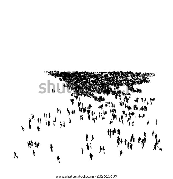 Silueta de multitud, ilustración vectorial: vector de stock (libre de ...