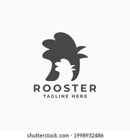Silhouette Crowing Rooster Logo Template Chicken Stock Vector (Royalty ...