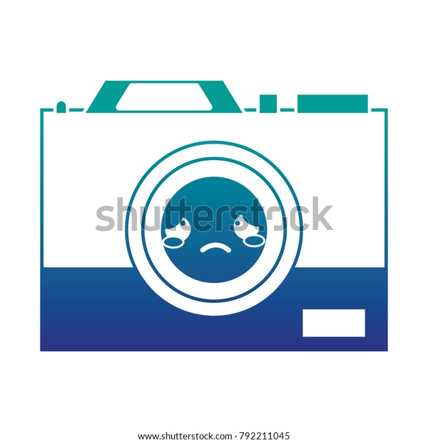 Silhouette Crying Camera Technology Kawaii Cartoon Stock Vector ...