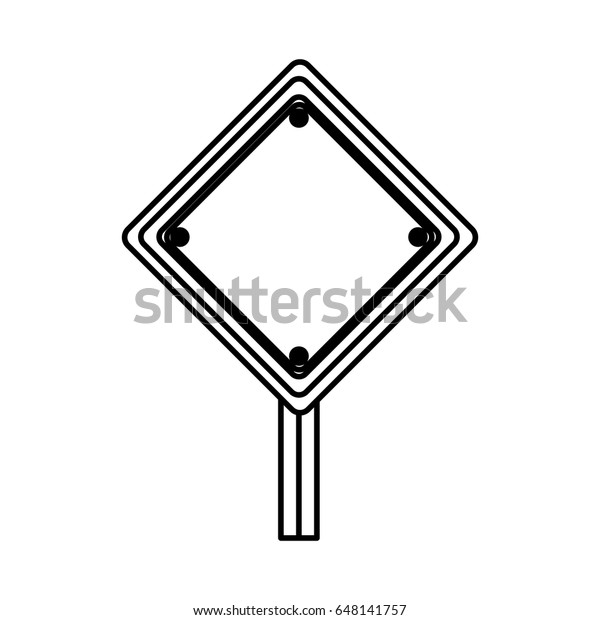 Silhouette Diamond Shape Traffic Sign Base Stock Vector (Royalty Free ...