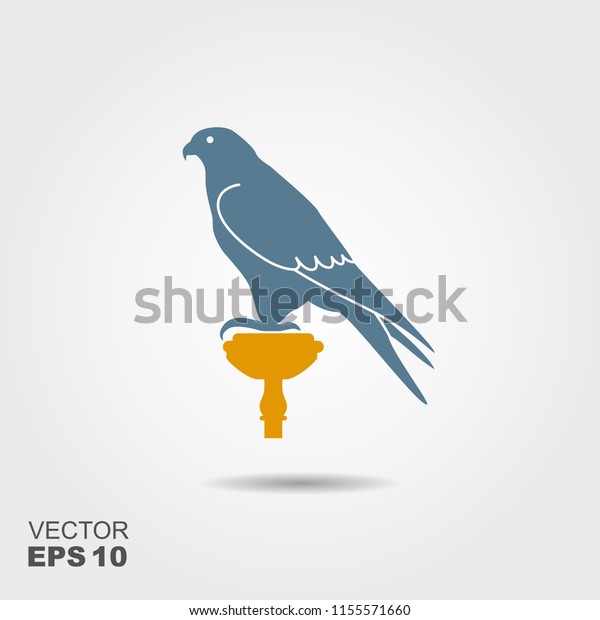 Silhouette Falcon Flat Vector Icon Shadow Stock Vector (Royalty Free ...