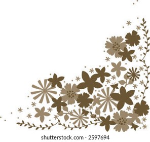 Silhouette Flower Corner: vector de stock (libre de regalías) 2597694 ...