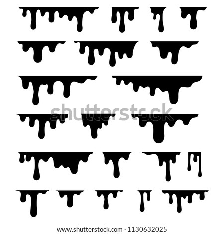 Silhouette Flowing Down Paint Paint Dripping Stock Vector (Royalty Free ...