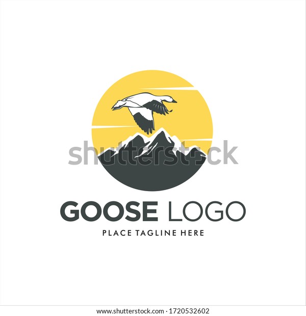 Silhouette Flying Goose Logo Design Stock Vector (Royalty Free) 1720532602